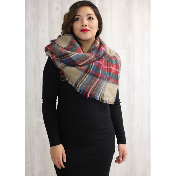 Accessories | Multicolor Plaid Blanket Scarf | Poshmark
